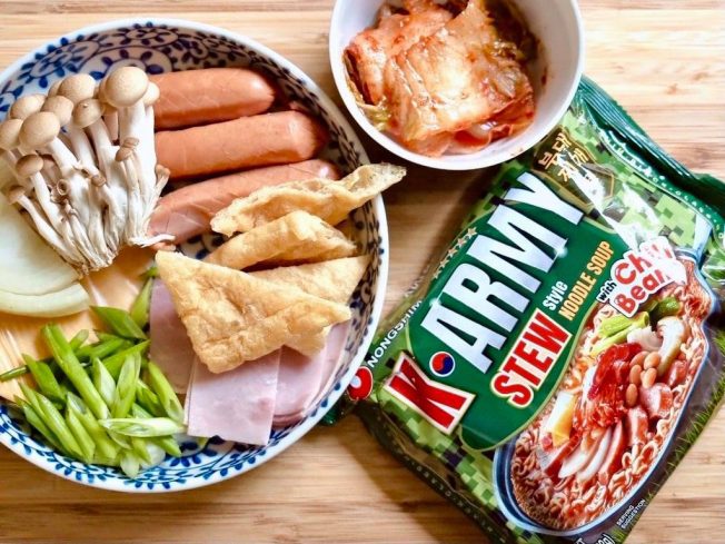Budae Jjigae (Army Stew) with Nongshim Instant K Army Stew - Uwajimaya